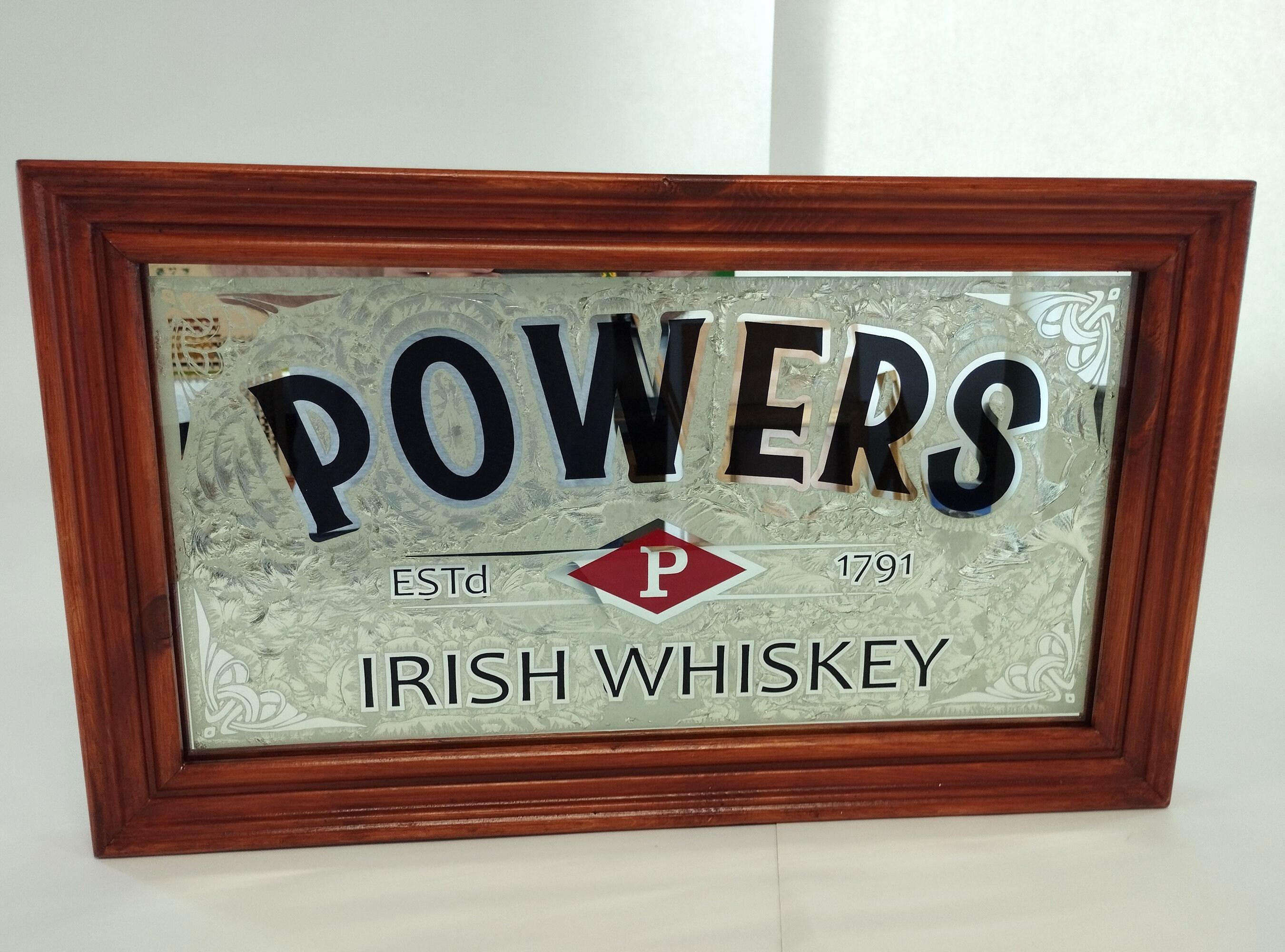 Powers Irish Whiskey, Glue Chipped Glass Sign - Etsy