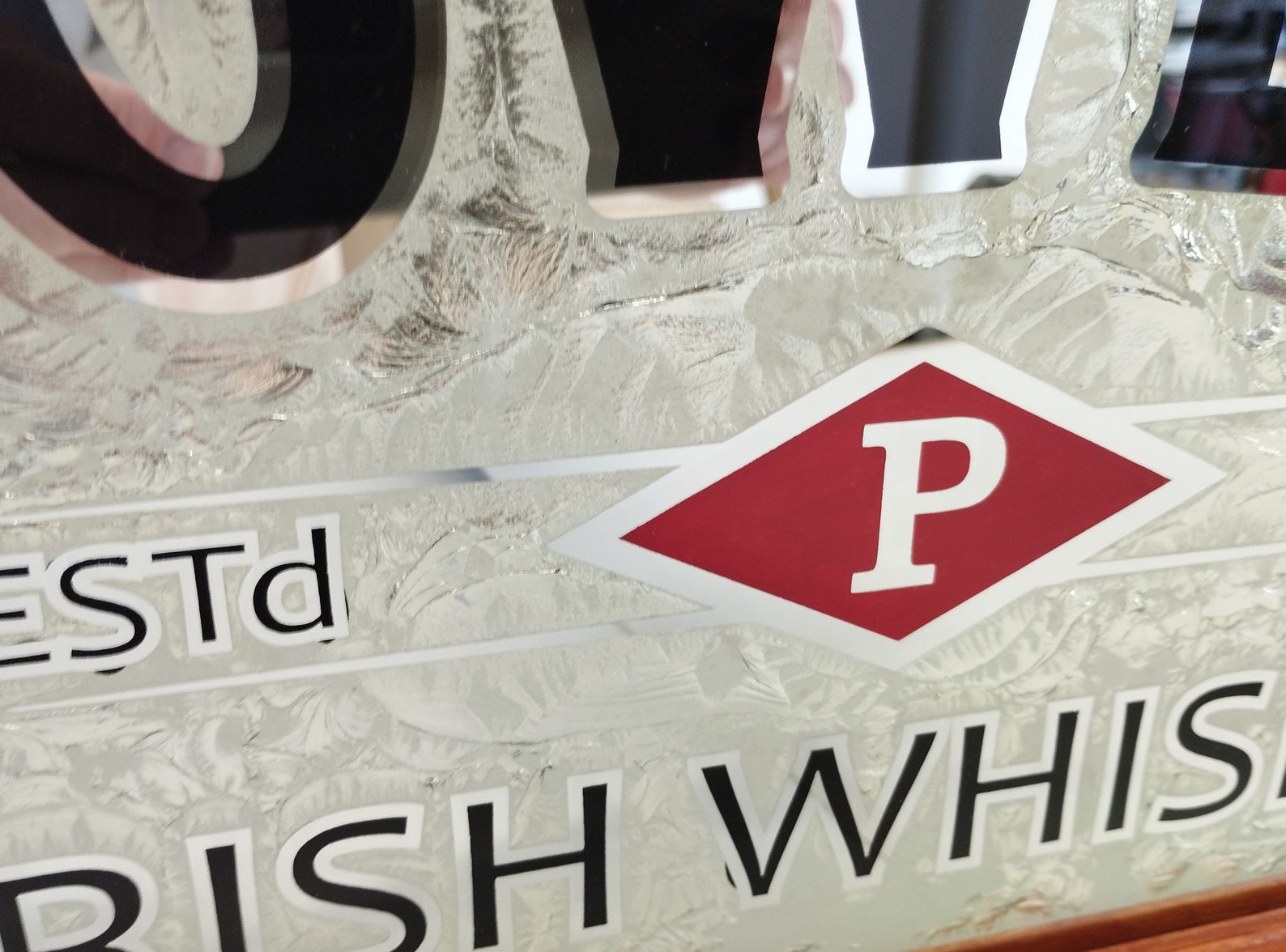 Powers Irish Whiskey, Glue Chipped Glass Sign - Etsy