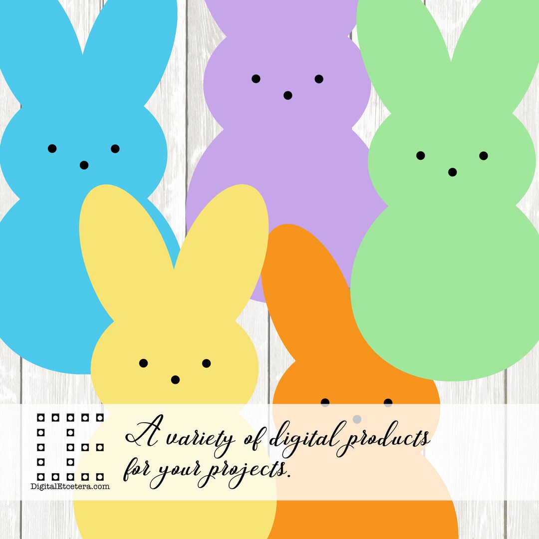 Easter Bunny Peeps PNG Clip Art Clipart Vintage Collage Instant ...