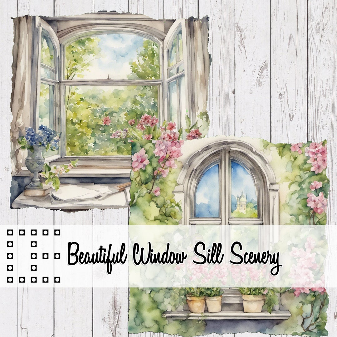 Watercolor Window Sill Clip Art Clipart PNG View Grunge Torn Edges ...