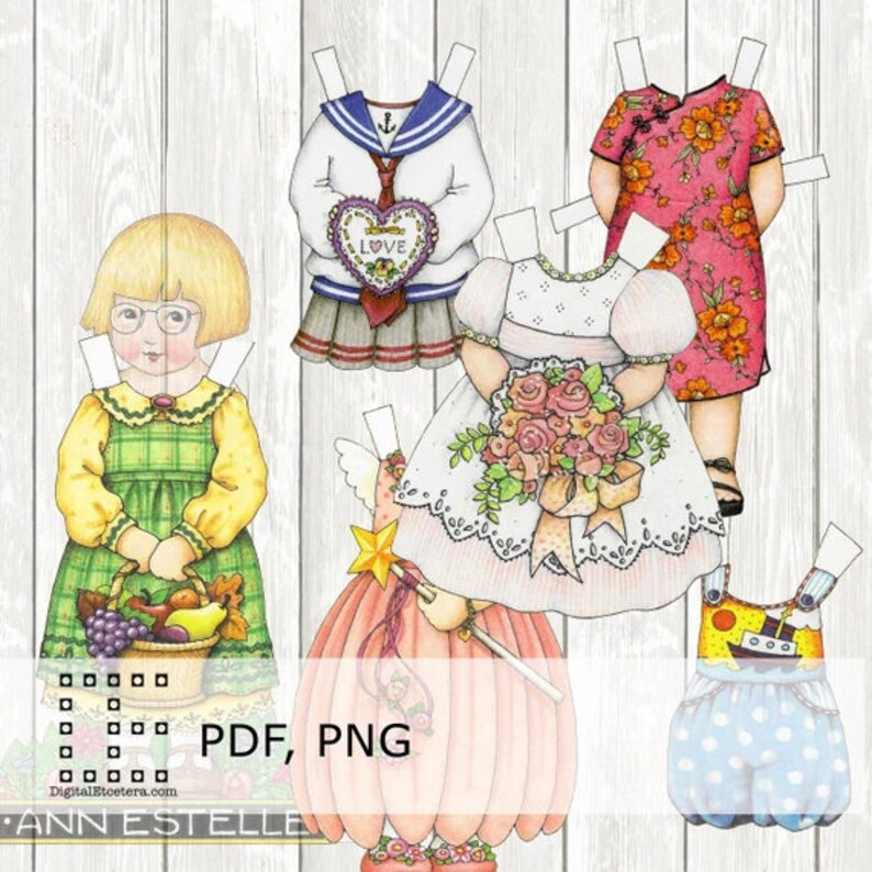 Download Printable Paper Doll Clothing Vintage Collage Clipart - Etsy