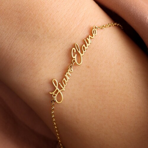 Multiple Name Bracelet Two Name Bacelet Personalized - Etsy