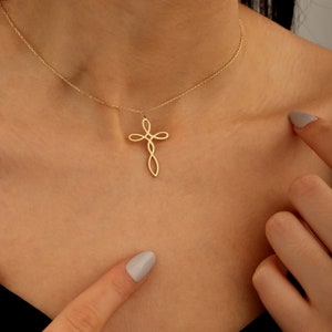 Elegant Cross Necklace, Gold Cross Necklace, Delicate Cross Necklace ...