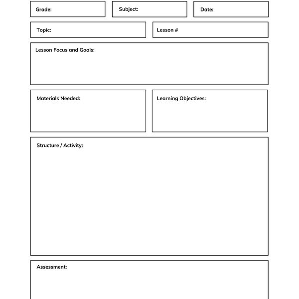 Teacher Daily Lesson Plans - Etsy