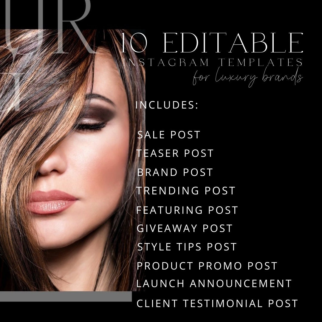 10 Luxury Brand Editable IG Design Templates I Beauty - Etsy