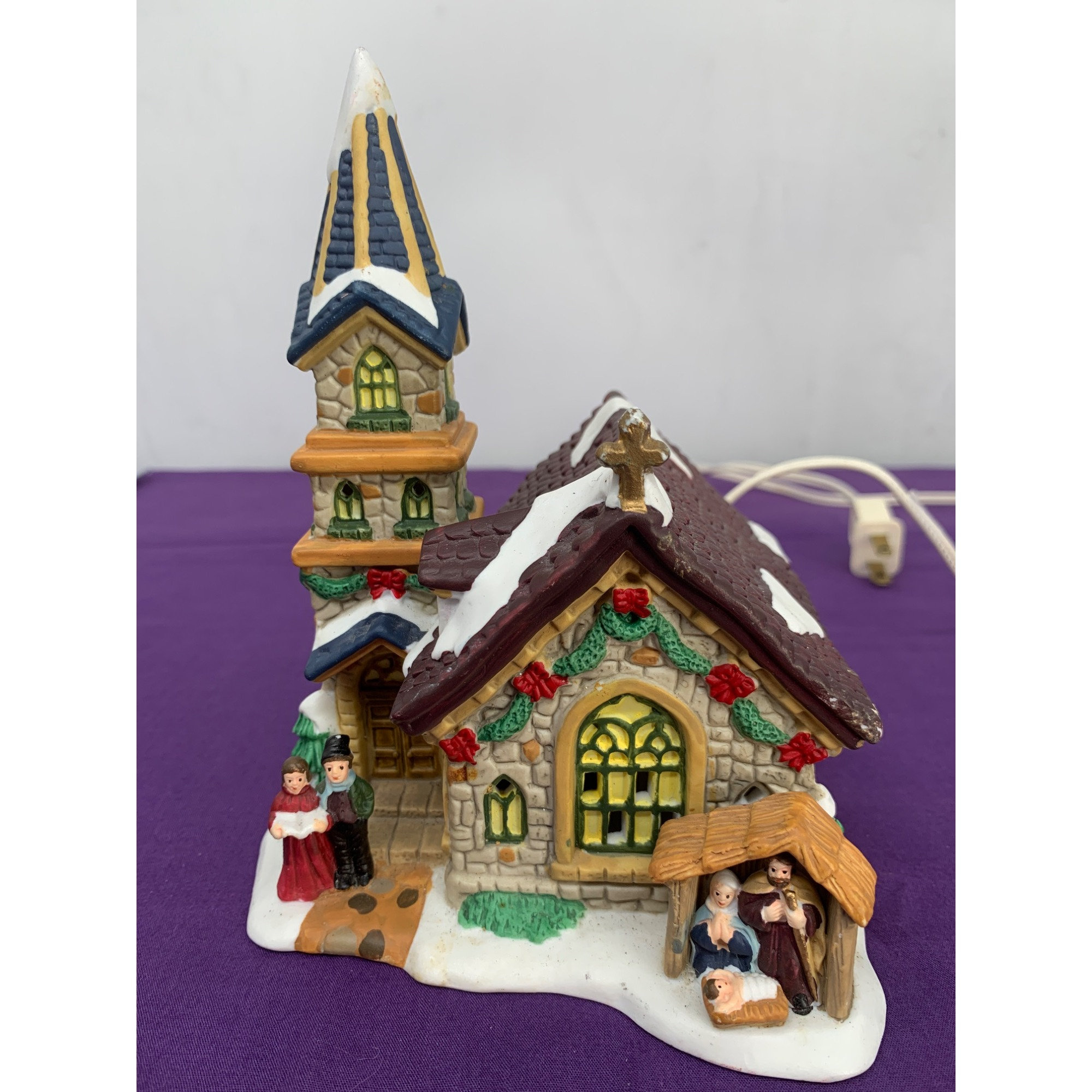 2001 Victorian Village, TM Christmas Porcelain Church Nativity Scene ...