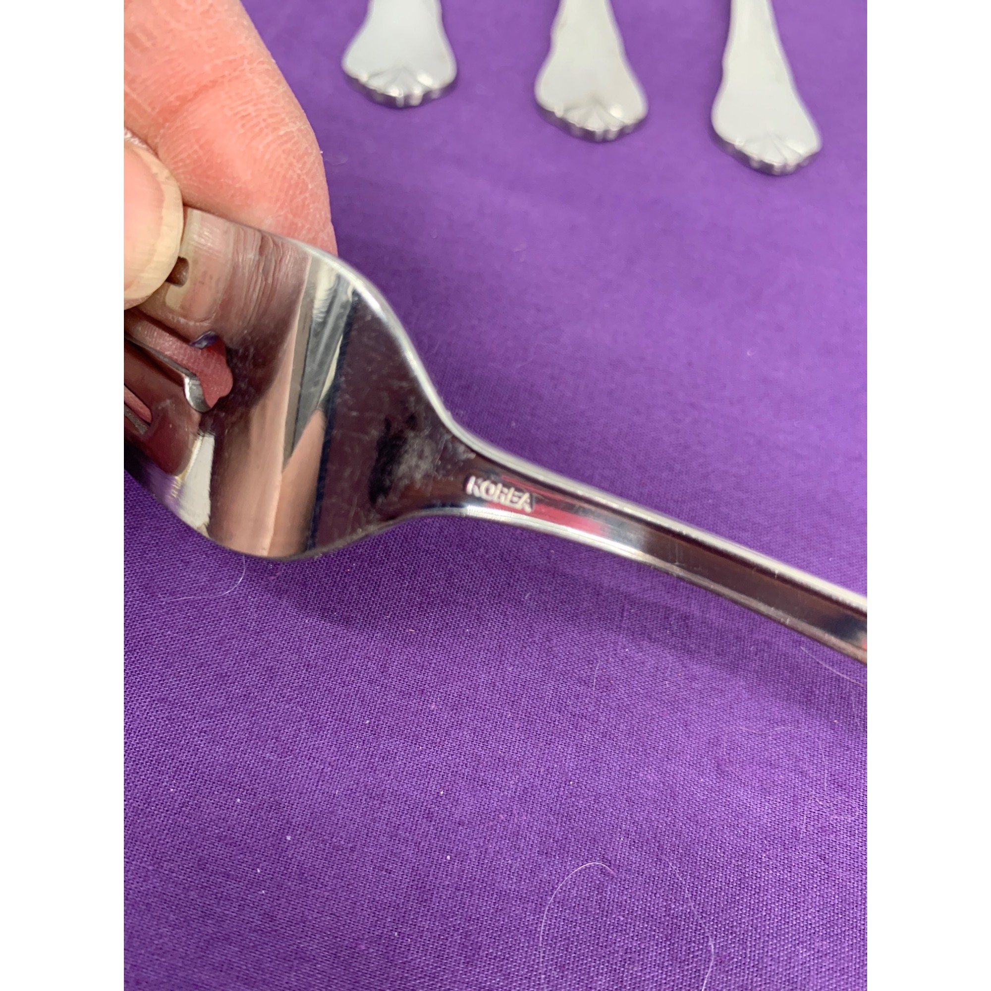 Libbey Diana Scalloped Stainless Flatware Korea Eight Salad Forks One ...