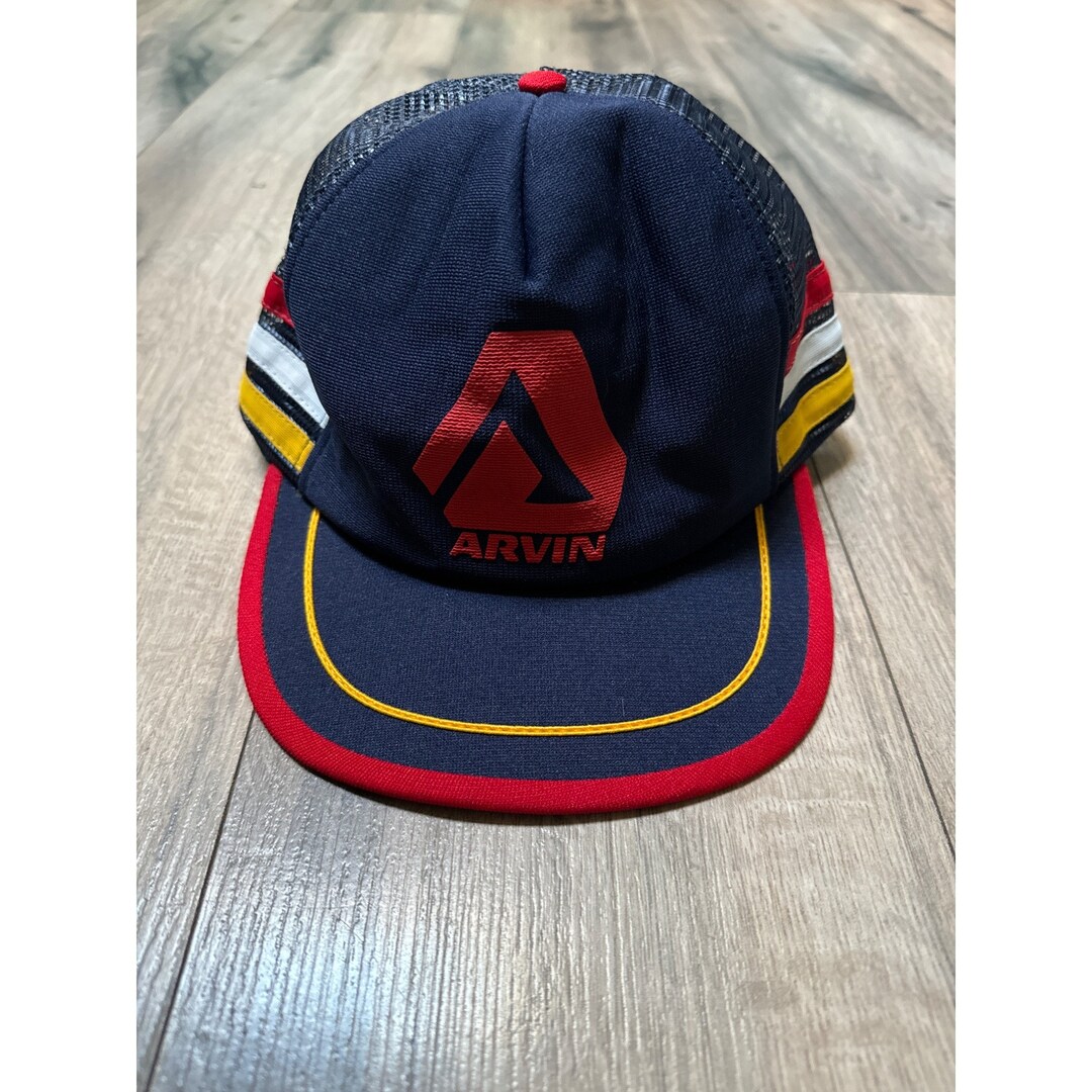 Vintage Arvin Tri Stripe Trucker Hat One Size Fits All Made in USA Navy ...