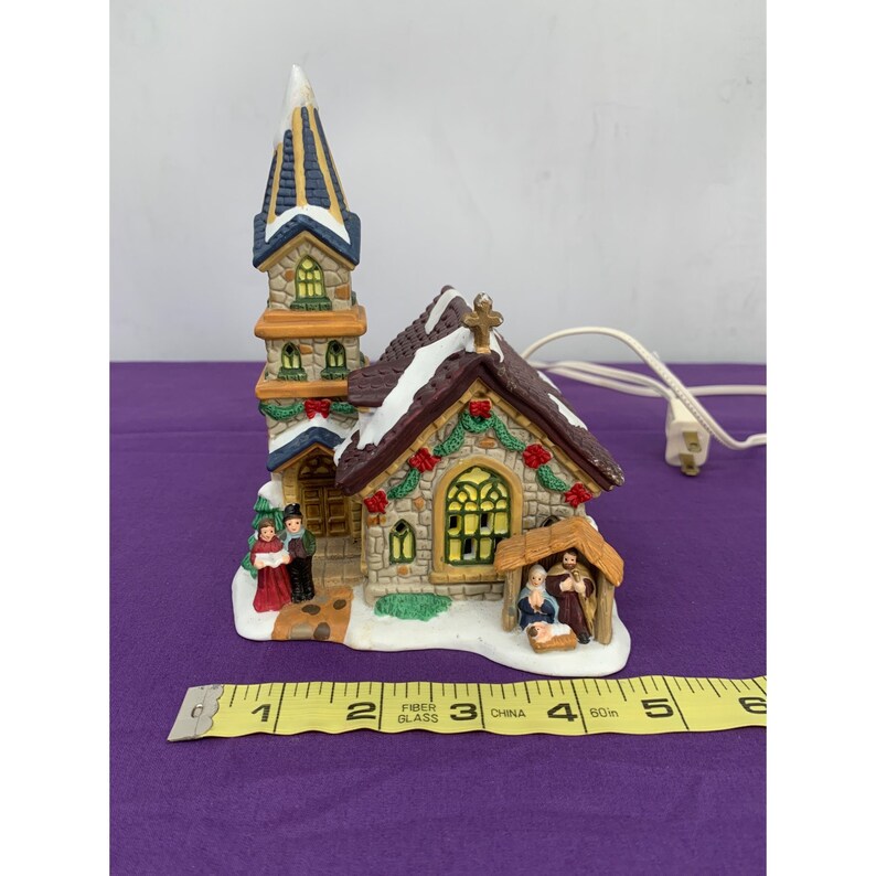 2001 Victorian Village, TM Christmas Porcelain Church Nativity Scene ...
