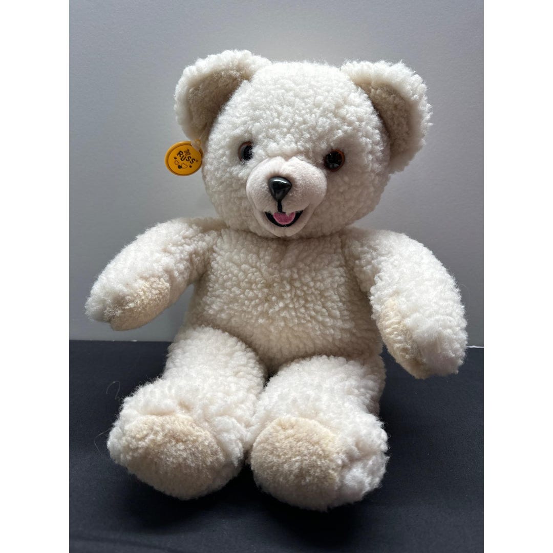 Vintage Russ Berrie Snuggle 14” Bear Plush Stuffed Animal Soft Cuddly ...