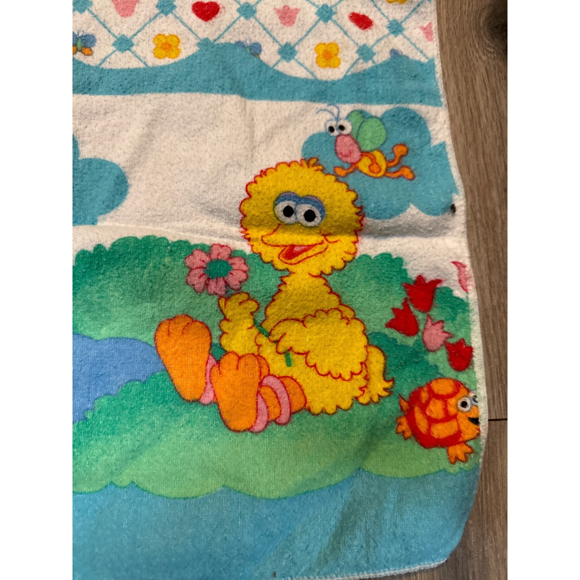 Riegel VTG Sesame Street Baby Blanket With Characters Elmo Big Bird 100 ...