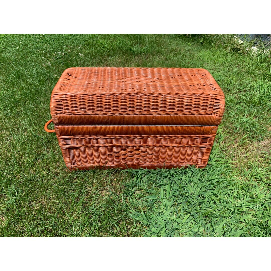 Ratten Wicker Trunk Hope Storage Chest Vintage Boho MCM 28" FLAWED - Etsy