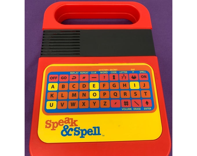 Vintage 80s Texas Instruments Speak & Spell Electronic Learning Toy ET ...