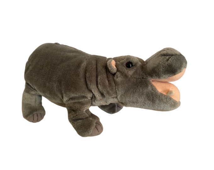 Fiesta 14" Standing Gray Hippo Plush Toy Stuffed Animal Soft Cuddly - Etsy