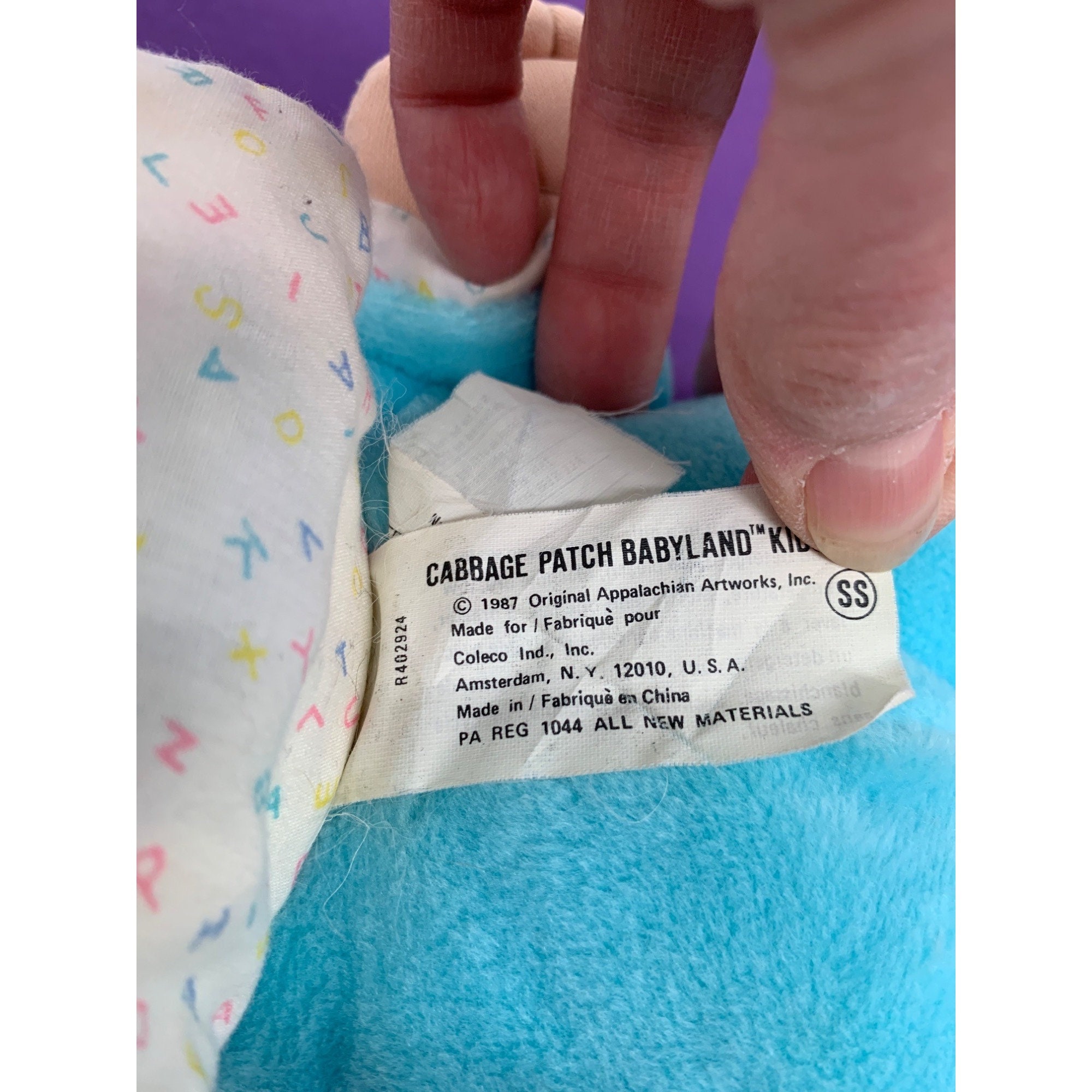 Cabbage Patch Kids 1987 Babyland Boy Green Eyes Rattle Blue Outfit ...