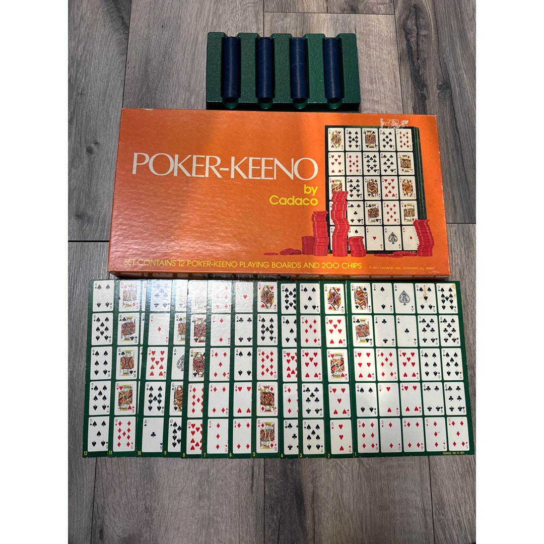 Vintage 1967 Cadaco Poker-keeno Board Game Set Chips - Etsy