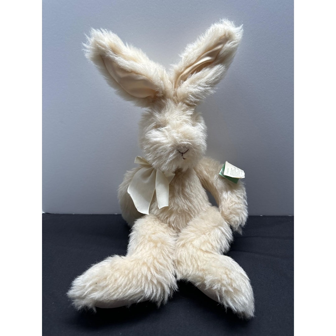 Vintage Russ "magnolia" Plush Cream Bunny Rabbit With Bow - Etsy