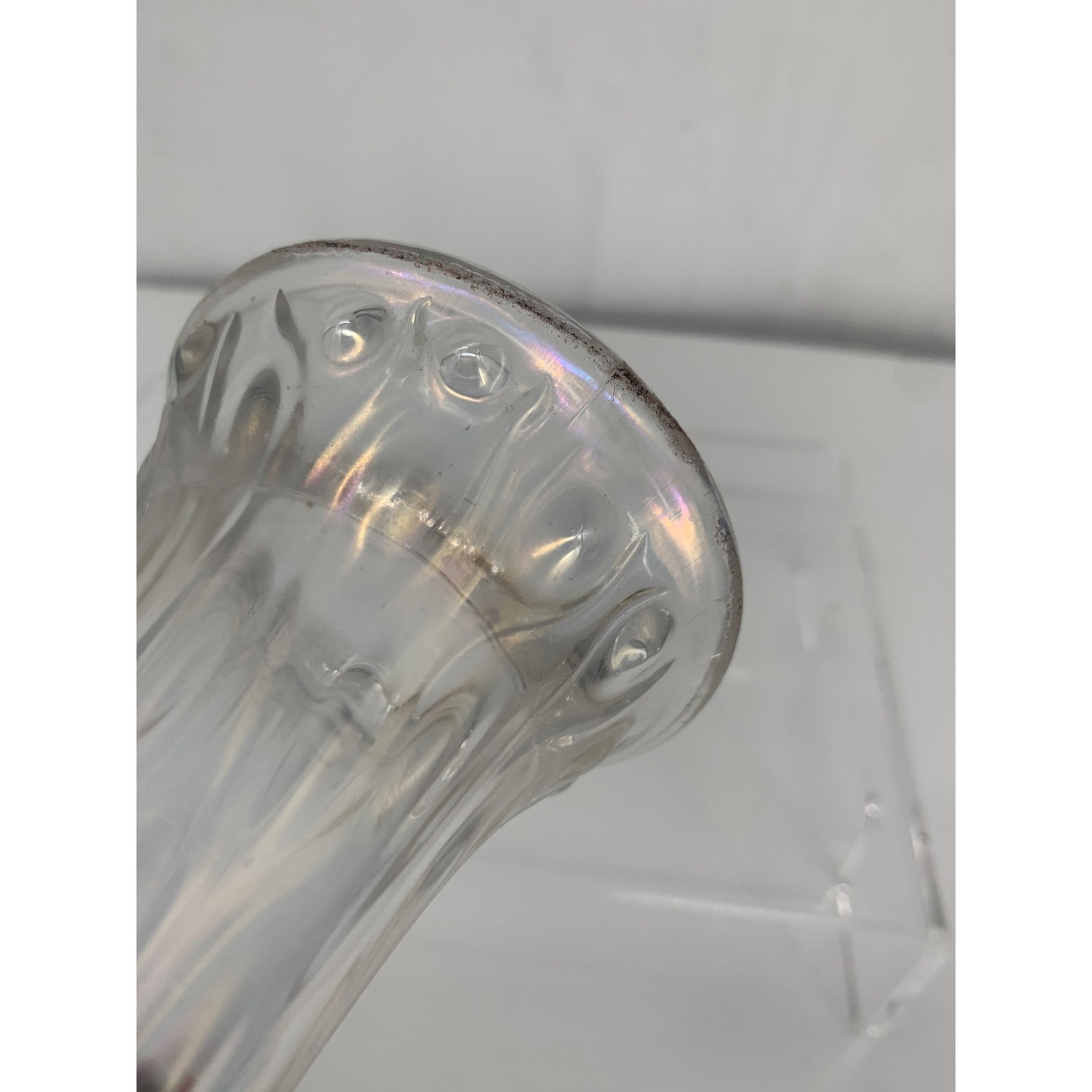 Northwood Tree Trunk White Opalescent Iridescent Pre 1940 Swung Glass ...