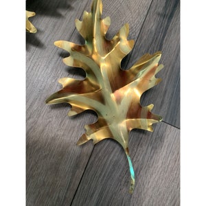 Vintage Oak Leaf Fall Autumn Metal Wall Decor 80's 3D Sculpture Wall ...