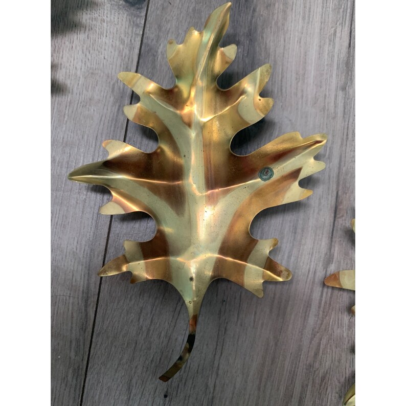 Vintage Oak Leaf Fall Autumn Metal Wall Decor 80's 3D Sculpture Wall ...