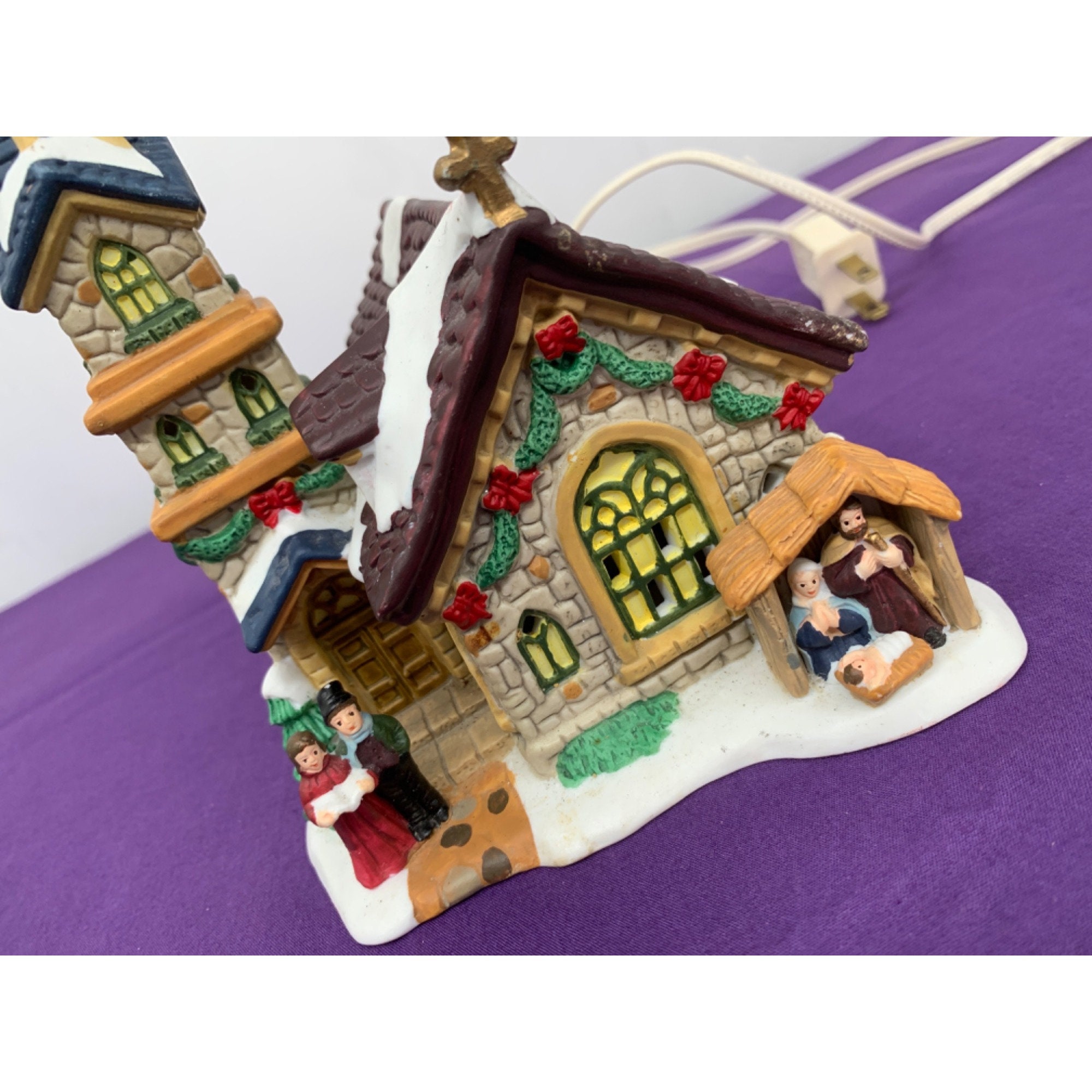 2001 Victorian Village, TM Christmas Porcelain Church Nativity Scene ...
