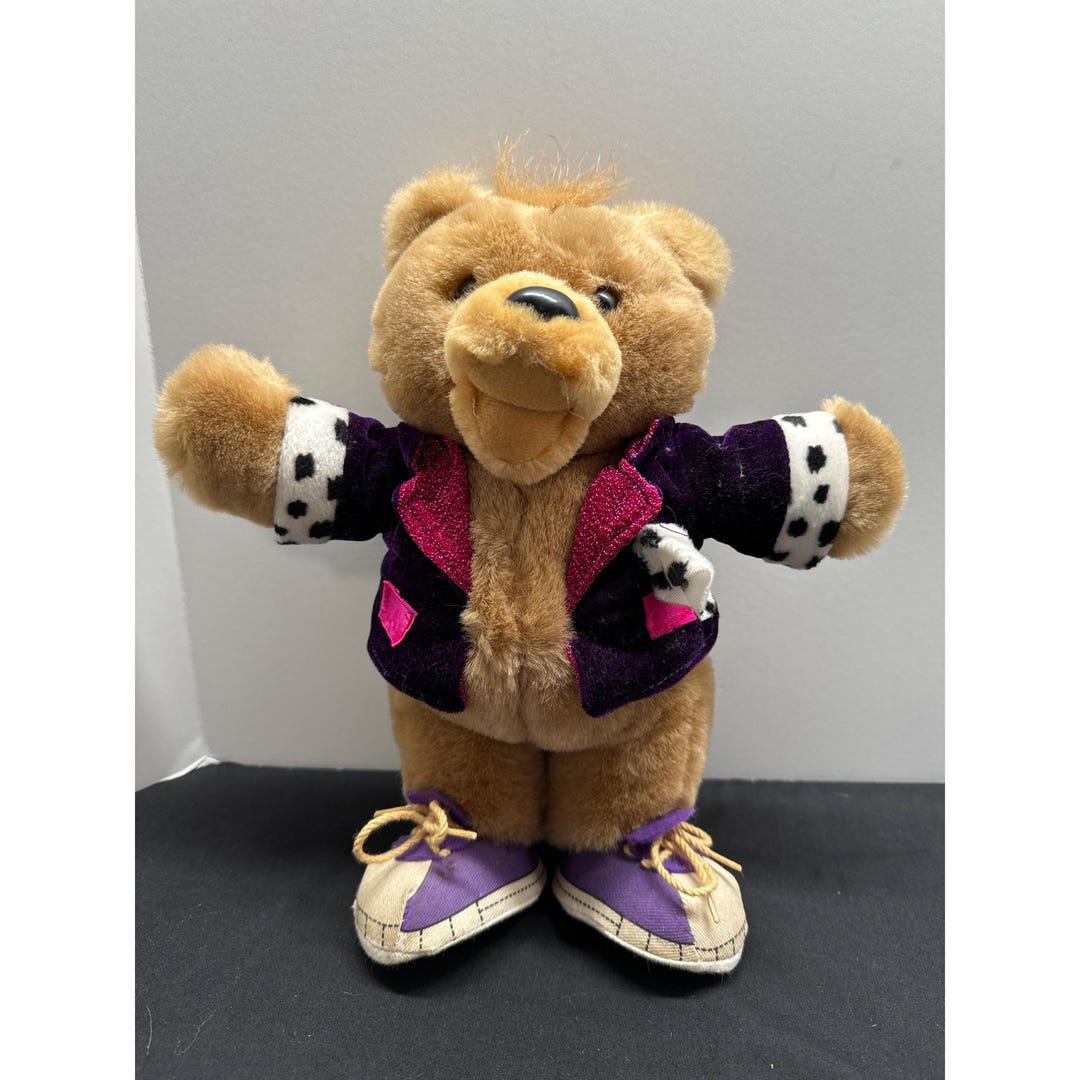Nabisco Teddy Grahams Plush Bear in Purple Jacket & Sneakers - Etsy