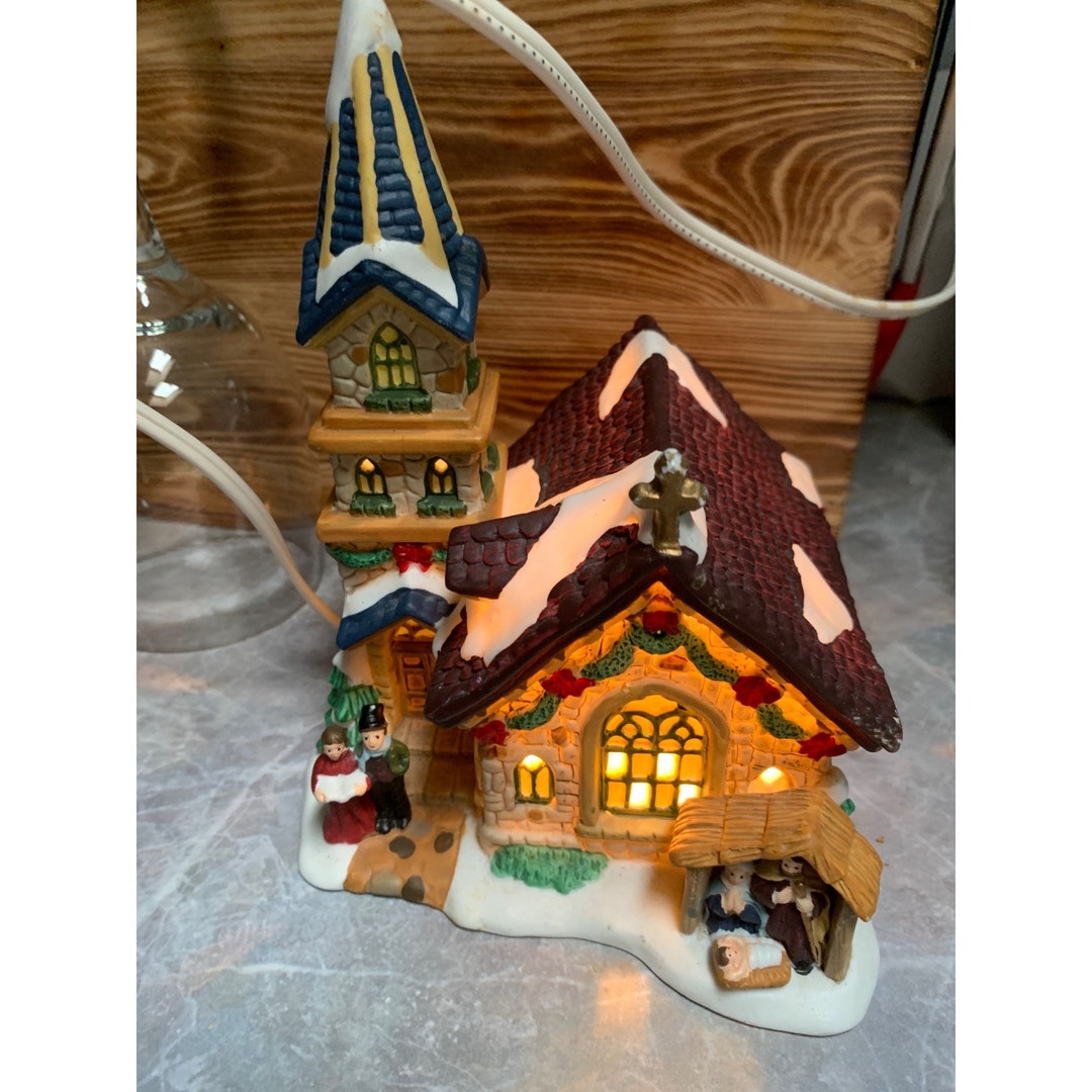 2001 Victorian Village, TM Christmas Porcelain Church Nativity Scene ...