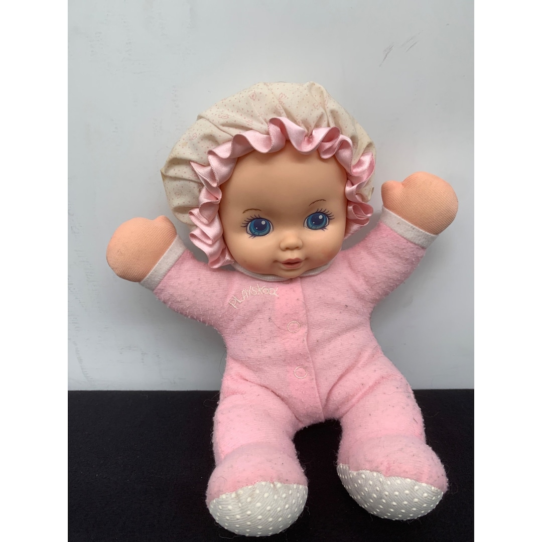 Playskool My Very Soft Baby Pink Doll Squeaker 1990 Vintage Plush ...