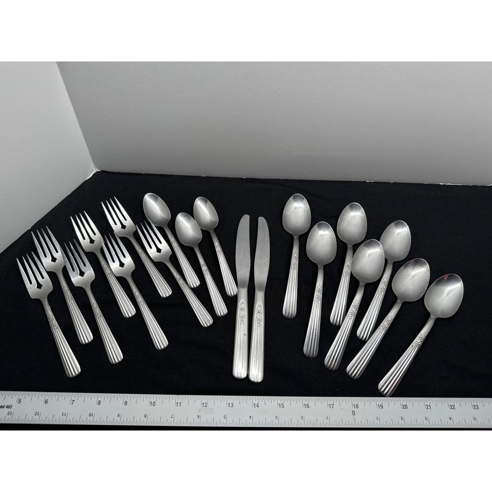 Thor Stainless Steel Flatware Set 19 Pieces Vintage Usa-made Fluted ...