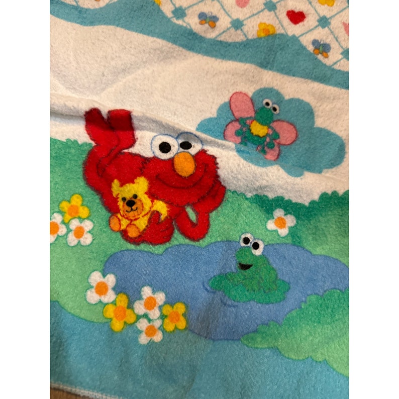 Riegel VTG Sesame Street Baby Blanket With Characters Elmo Big Bird 100 ...