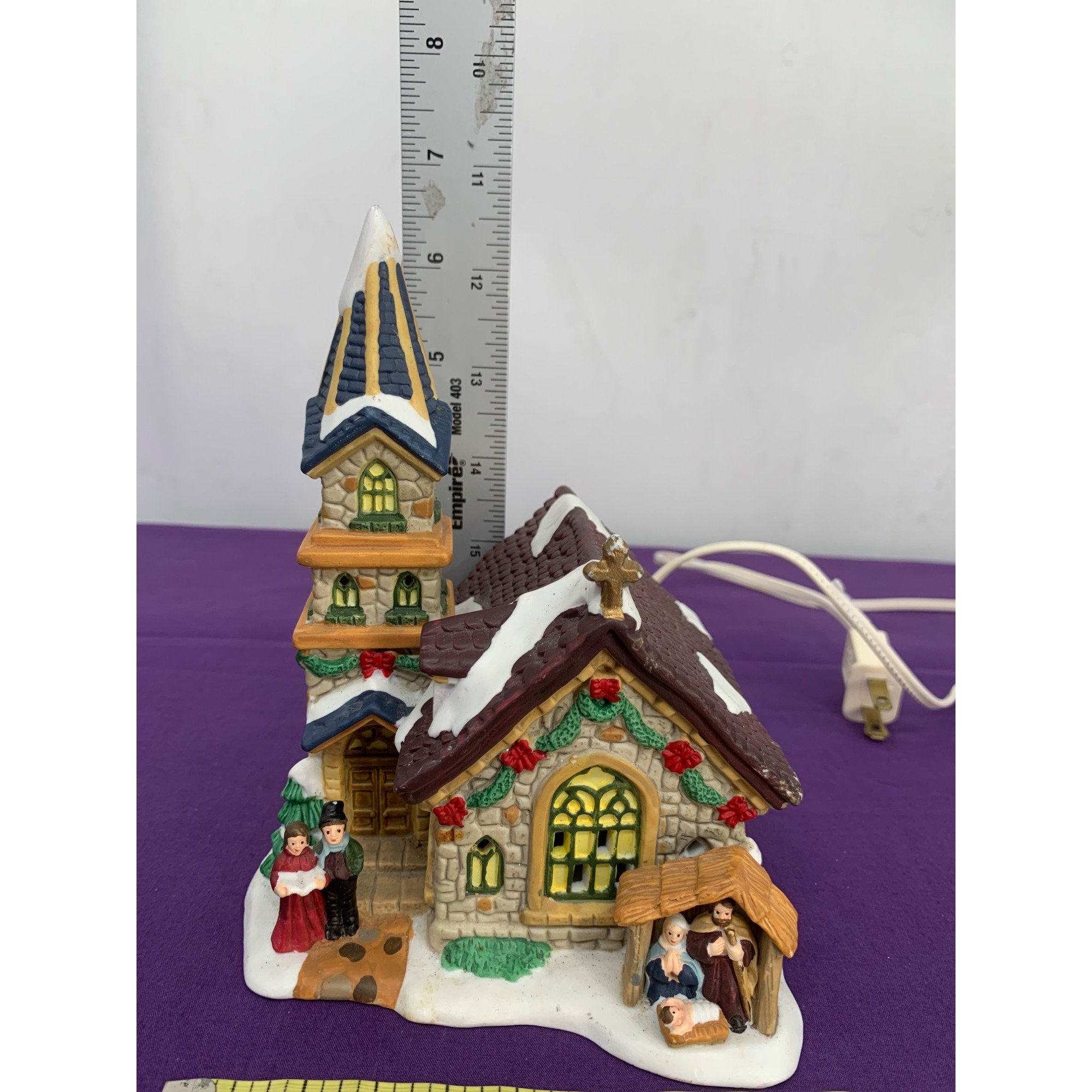 2001 Victorian Village, TM Christmas Porcelain Church Nativity Scene ...