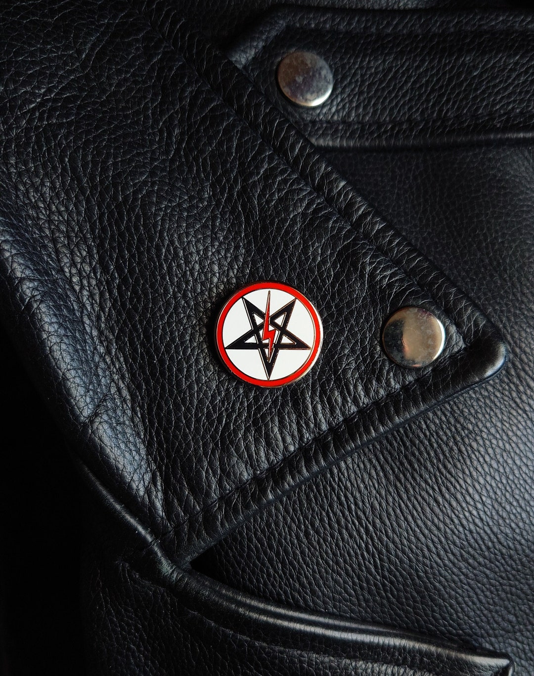 Lightning Pentagram Satanic Badge Lapel Pin LIMITED EDITION - Etsy
