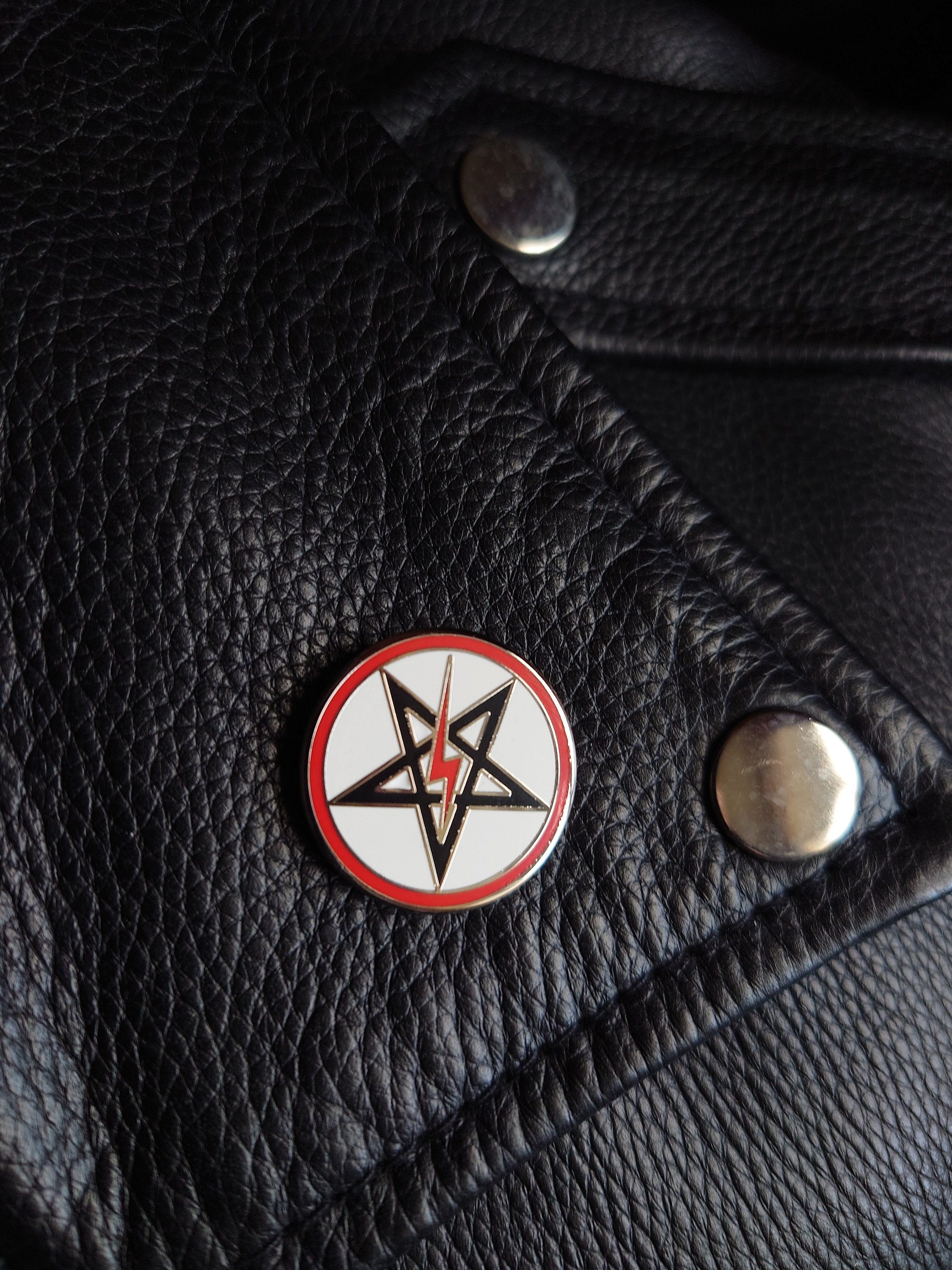 Lightning Pentagram Satanic Badge Lapel Pin LIMITED EDITION - Etsy