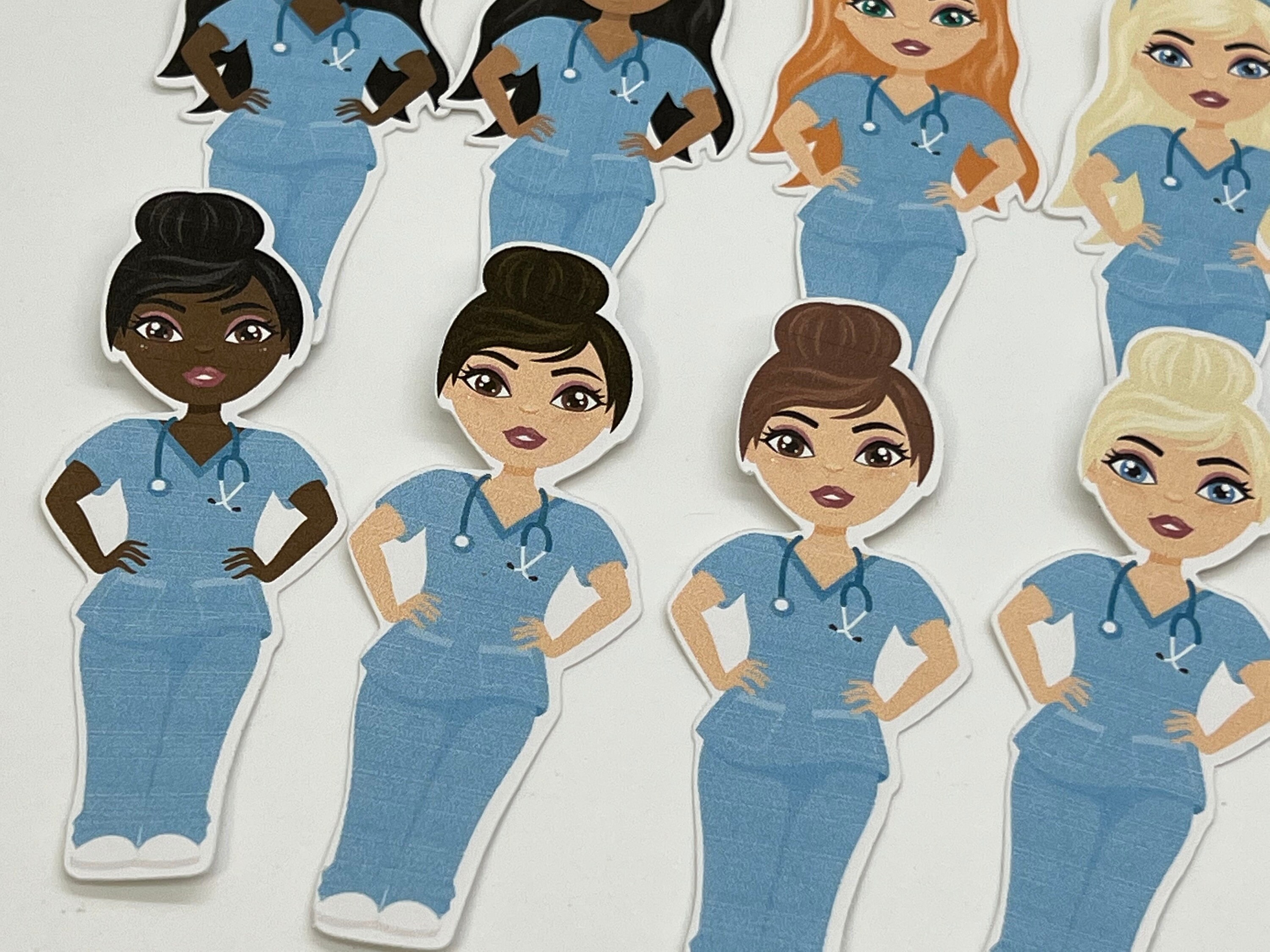 Nurses Scrubs Hospital Care Healthcare Worker Service Medical Diecut ...