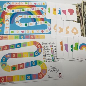 Lucky Savings Challenge Board Game Money Cash Stuffing Counting Save ...