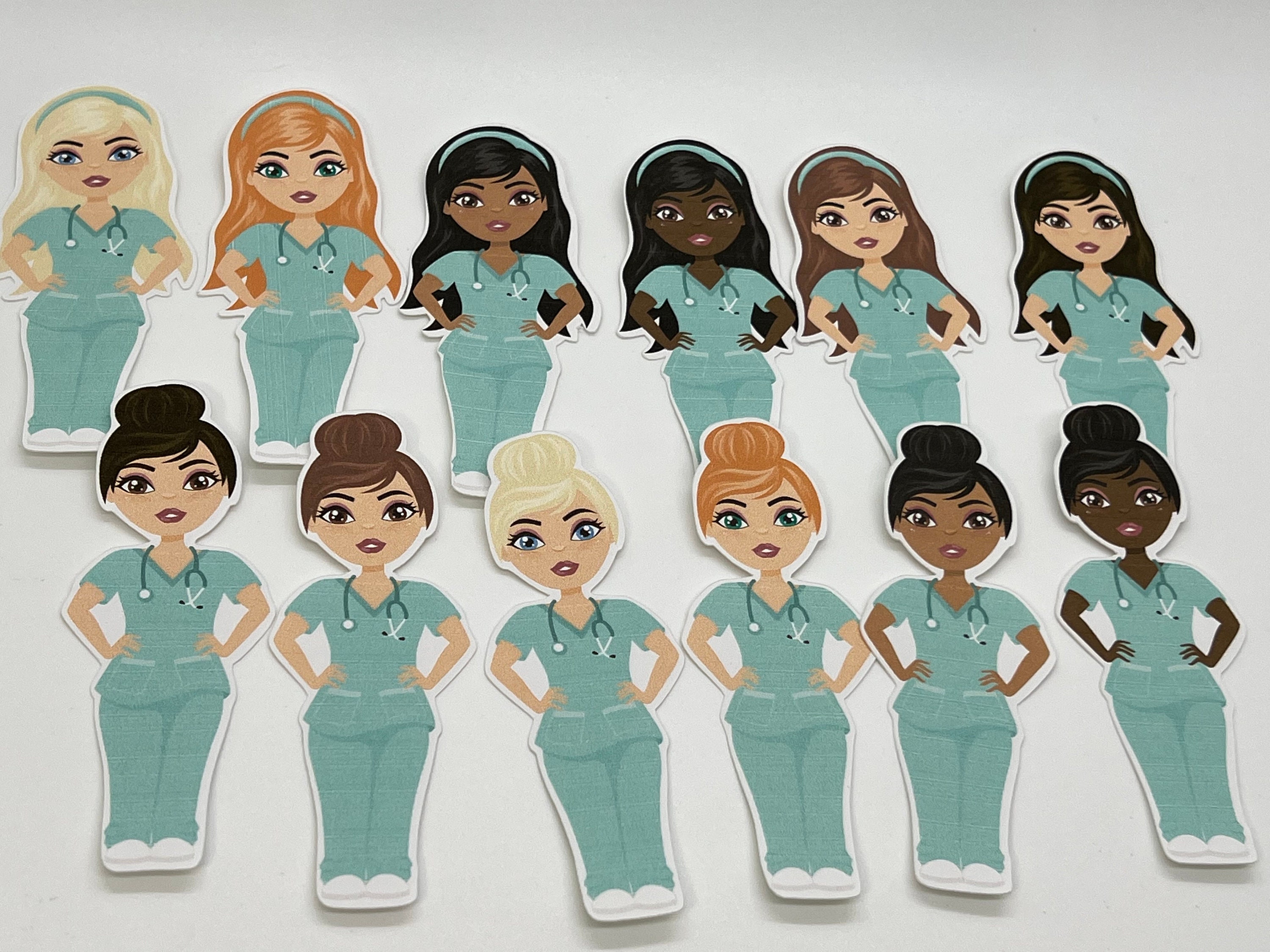 Nurses Scrubs Hospital Care Healthcare Worker Service Medical Diecut ...