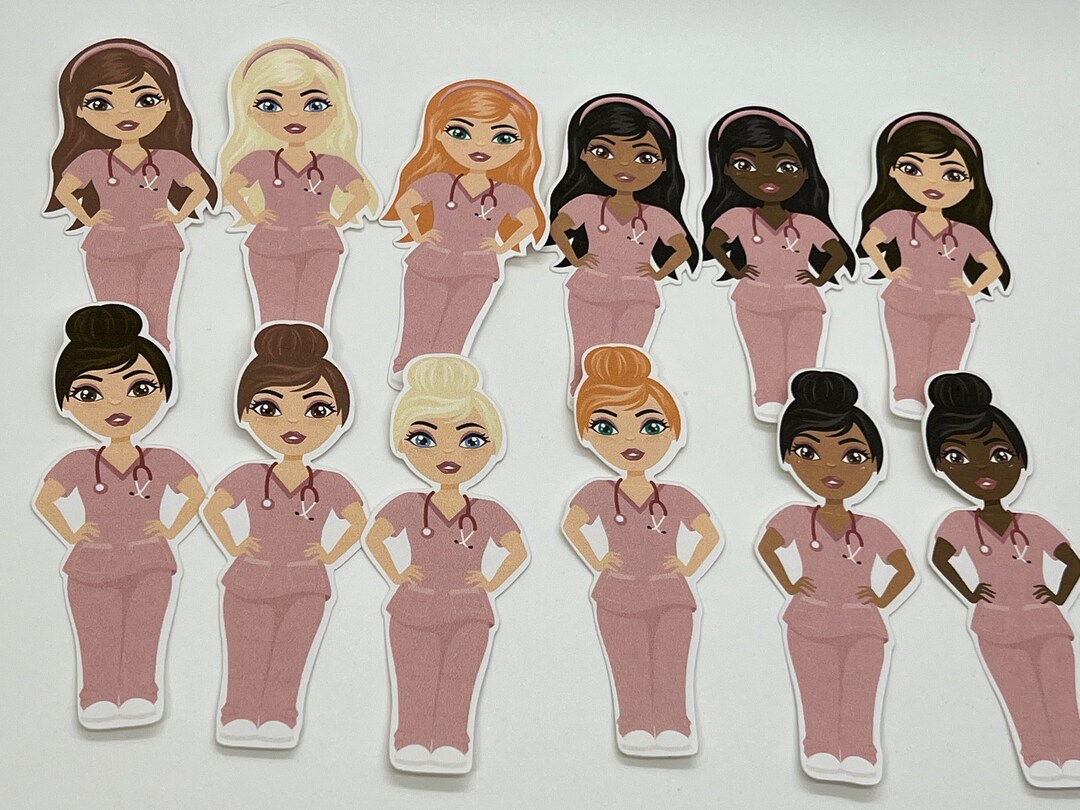 Nurses Scrubs Hospital Care Healthcare Worker Service Medical Diecut ...