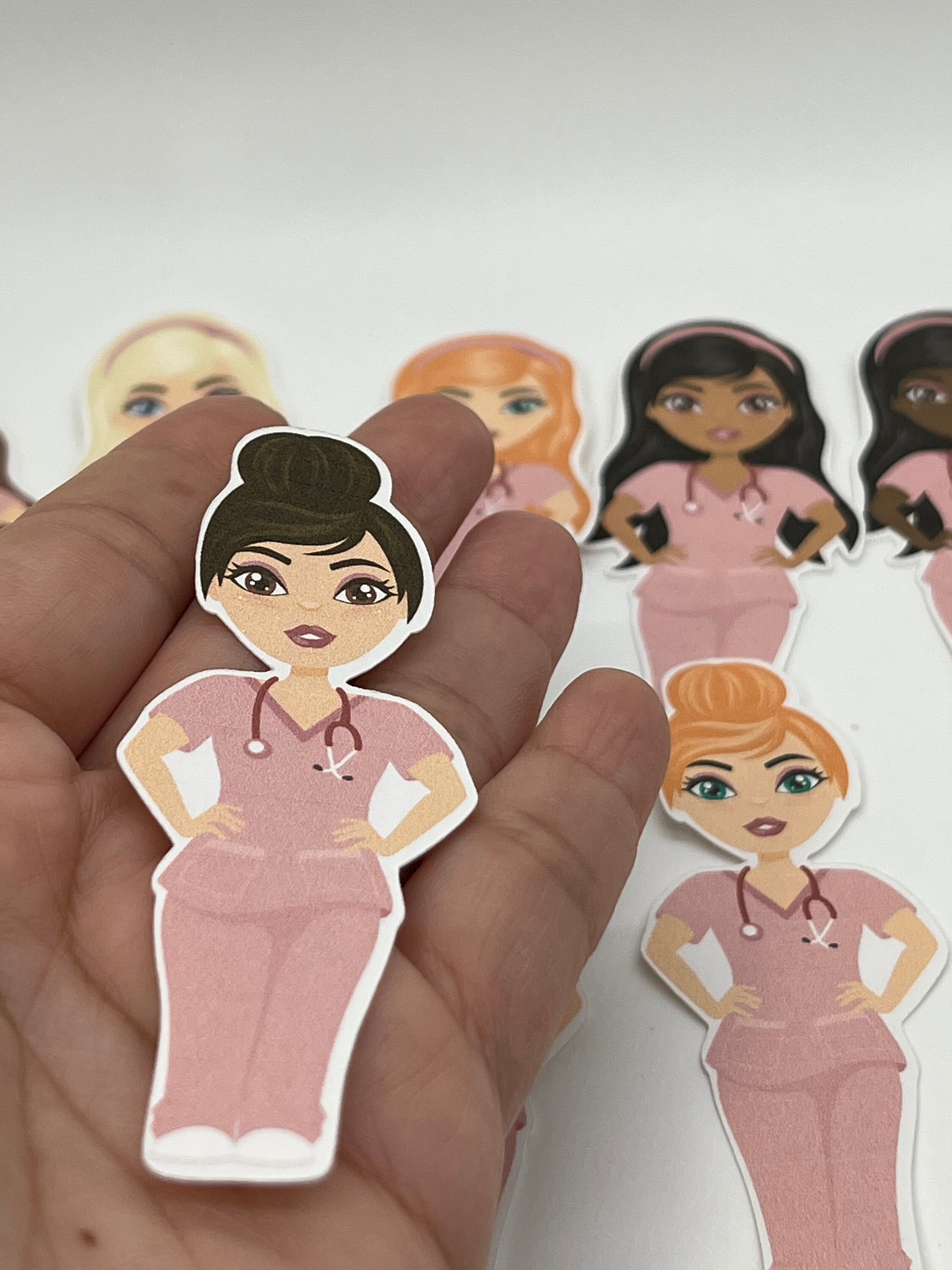 Nurses Scrubs Hospital Care Healthcare Worker Service Medical Diecut ...
