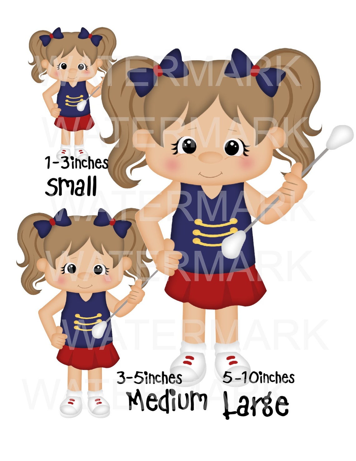 Girls Marching Band Instruments Band Music Cutouts Birthdays Toppers ...