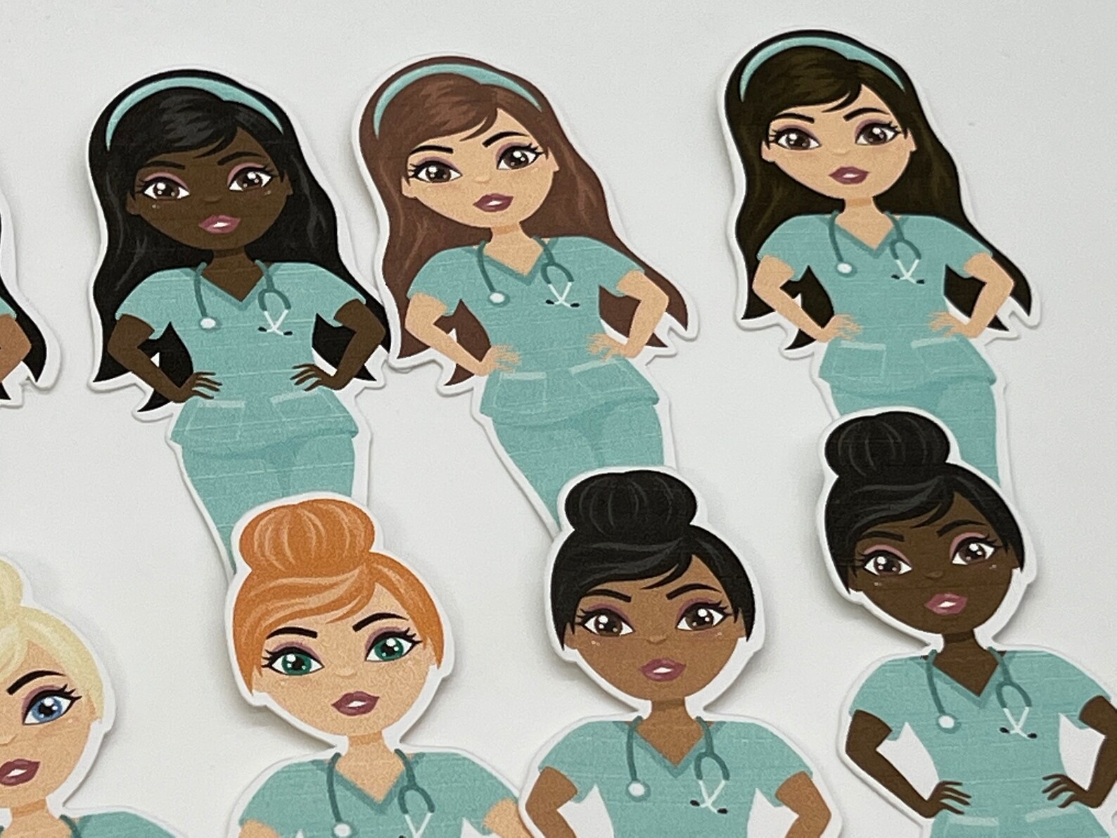 Nurses Scrubs Hospital Care Healthcare Worker Service Medical Diecut ...