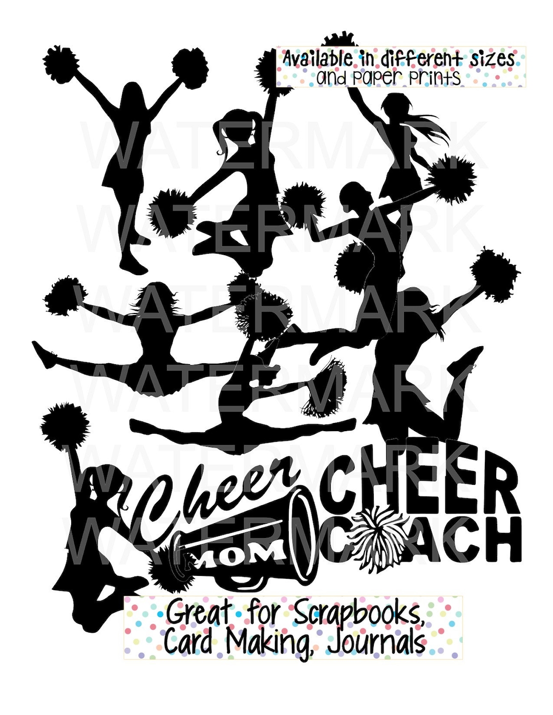 Cheerleader Cheer Team Coach Pom Pom Cutouts Characters Diecut Memory ...