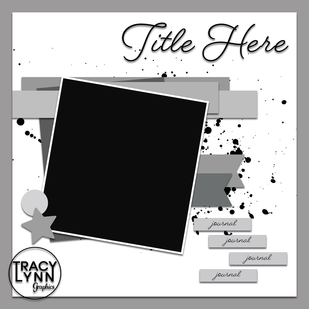 12x12 Scrapbook Page Layout Template 11 - Etsy