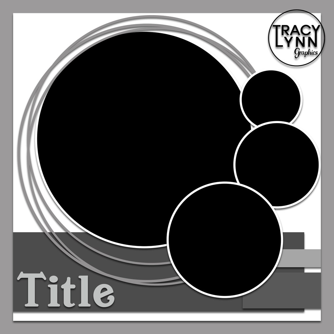 12x12 Scrapbook Page Layout Template 6 - Etsy