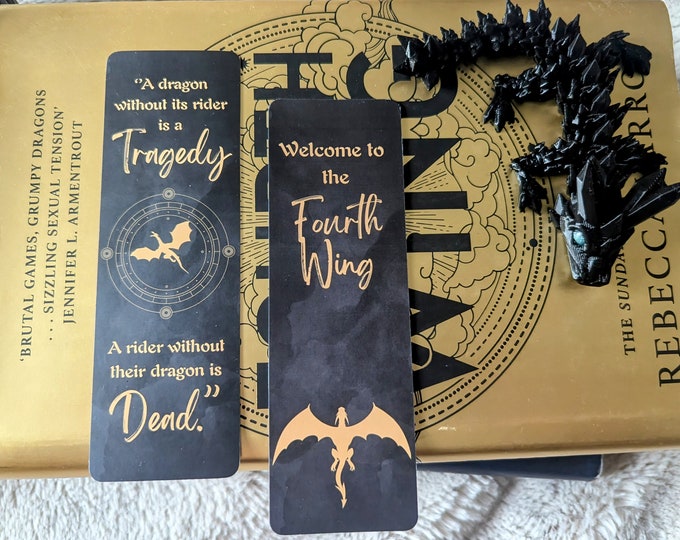 Fourth Wing Bookmark - Rider Quote - Dragons Bookmark- Fantasy - Etsy UK