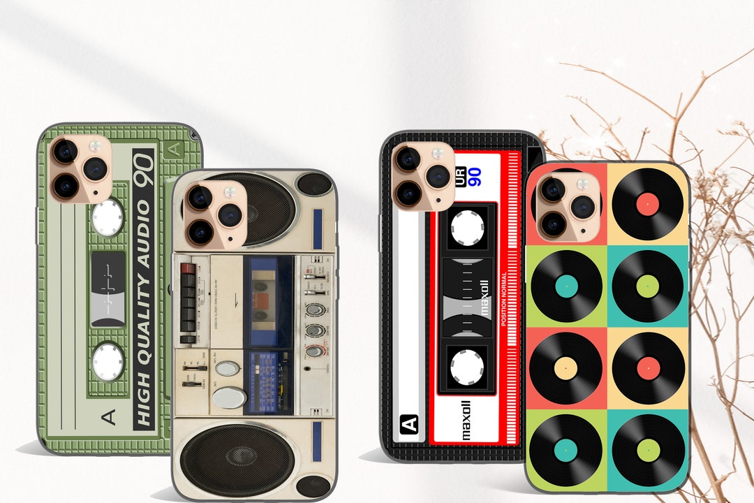 Retro Classic Vintage Cassette Tape Vinyl Record Case for iPhone 15, 14 ...