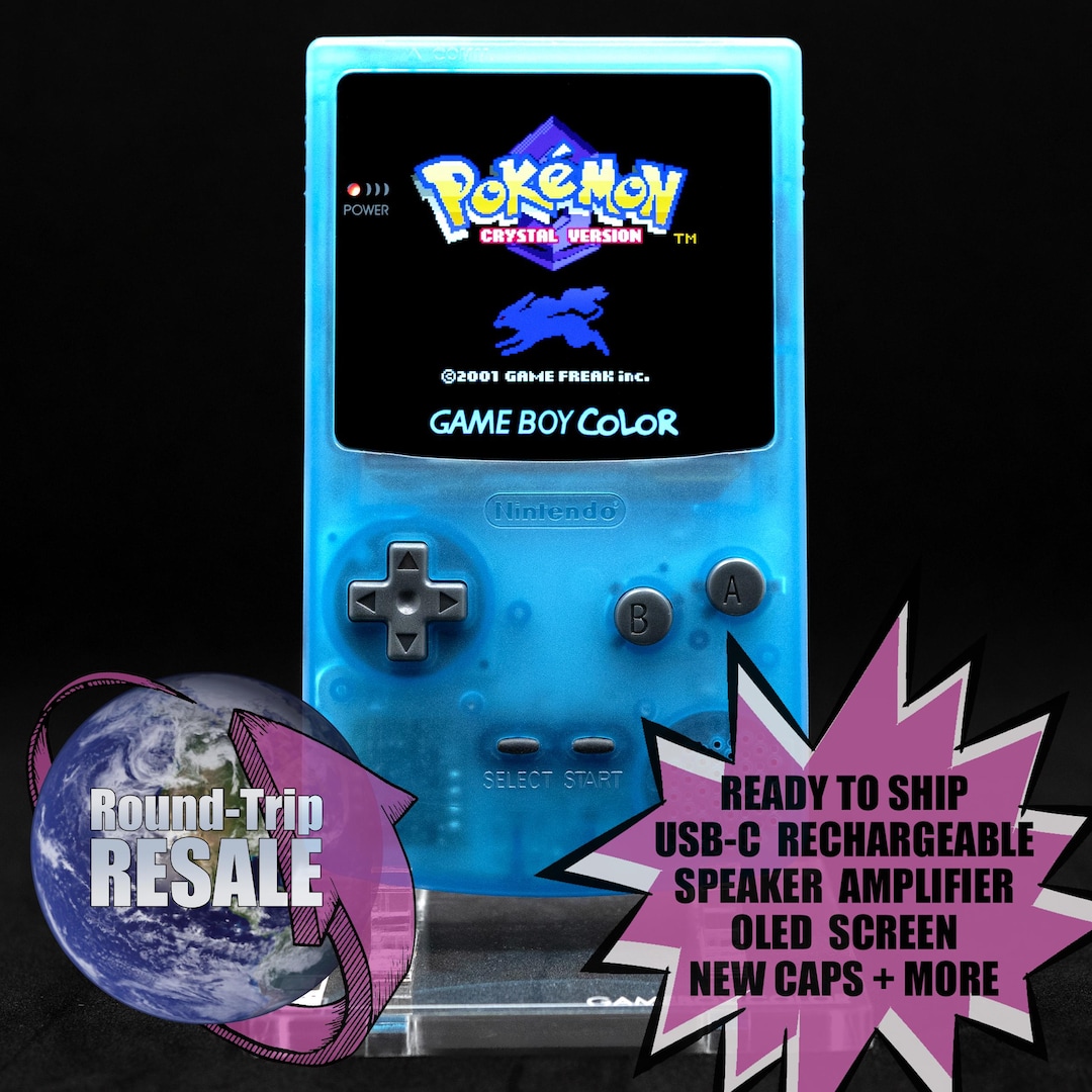 Nintendo Gameboy Color - OLED Screen - Glow in the Dark Light Blue ...