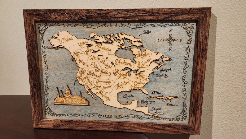 3D Wood Engraved Illea Map From the Selection Map - Etsy