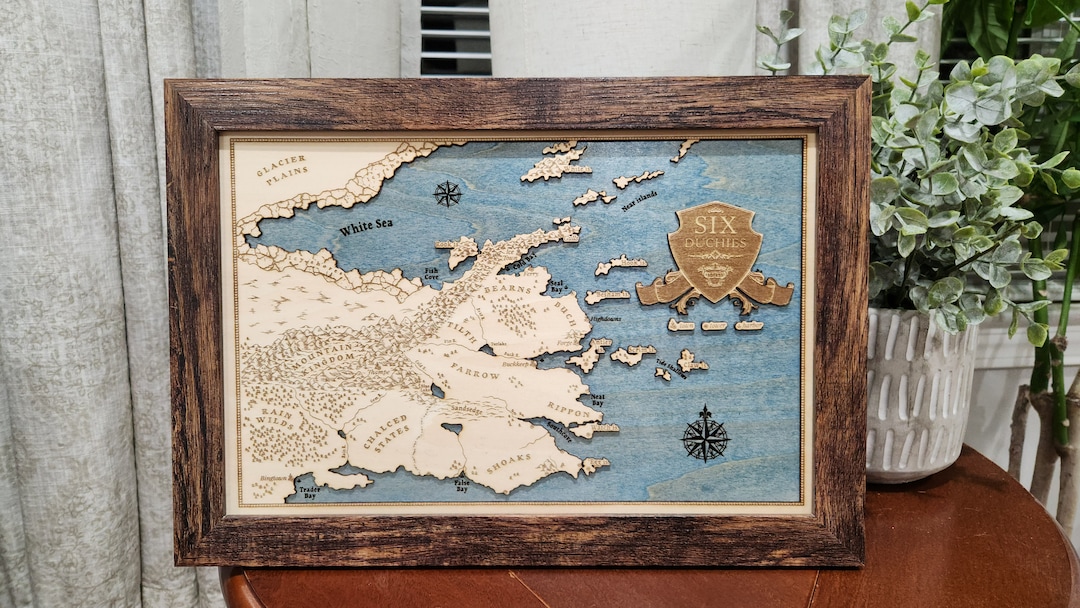 3D Wood Engraved Farseer Map Six Dutchies Map Assassin's Apprentice Map ...