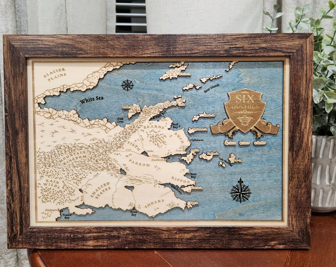 3D Wood Engraved Farseer Map Six Dutchies Map Assassin's Apprentice Map ...