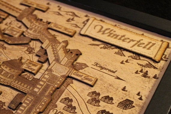 Wooden Thrones Blueprints Game Of Thrones 3D Map – Perfect GOT Gift
